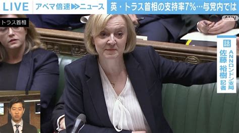 「失敗したら辞めないと」英トラス首相、支持率7で史上“最短”辞任 財務相更迭後相次いだ反発 国際 Abema Times アベ