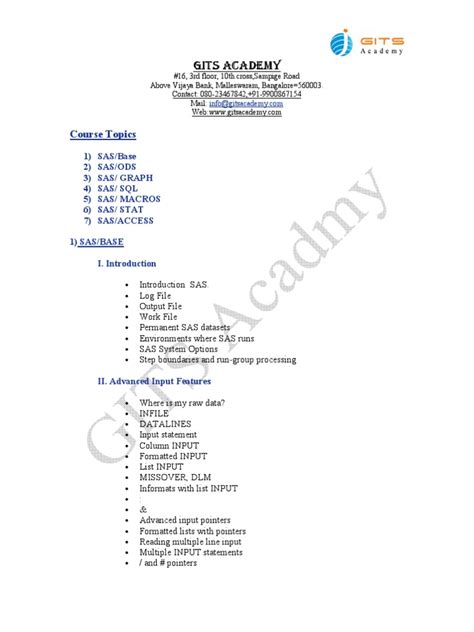 Sas Contents Pdf Sas Software Pointer Computer Programming