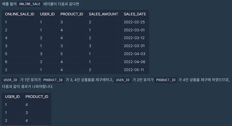 [프로그래머스] 재구매가 일어난 상품과 회원 리스트 구하기 131536