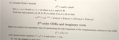 solved consider euler s formulaeiθ cosθ isinθlet c1 a ib