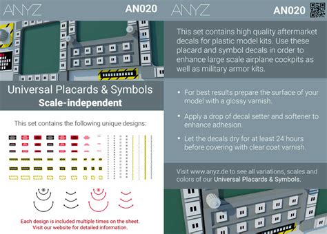 Universal Placards Symbols Anyz Model Accessories 020