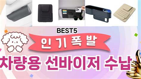 🔥차량용 선바이저 수납 Top 5 추천🔥 효과와 가성비 모두 잡은 인기템 공개 Youtube