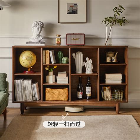 家逸实木书柜整墙自由组合书架客厅家用收纳格子柜落地展示置物柜 虎窝淘