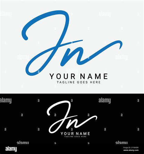 J N Jn Initial Letter Logo Alphabet Jn Handwritten Signature Logo Stock Vector Image And Art