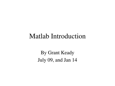 PPT Matlab Introduction PowerPoint Presentation Free Download ID