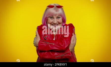 Mature Old Granny Grandmother Spread Hands And Give Hug To You