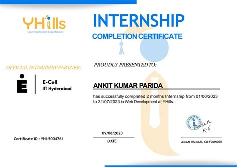 Ankit Kumar Parida On Linkedin Hey Connections I Am Glad To Share The Internship Completion
