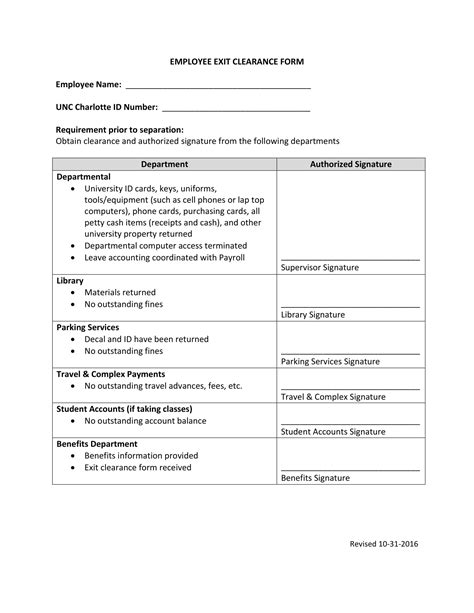 FREE 16 Company Exit Clearance Form Samples PDF MS Word Google Docs
