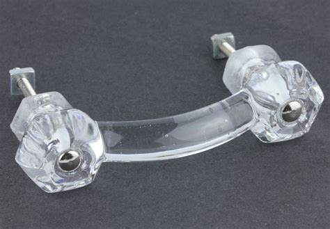 3 Decagon Fluted Antique Glass Pull Clear