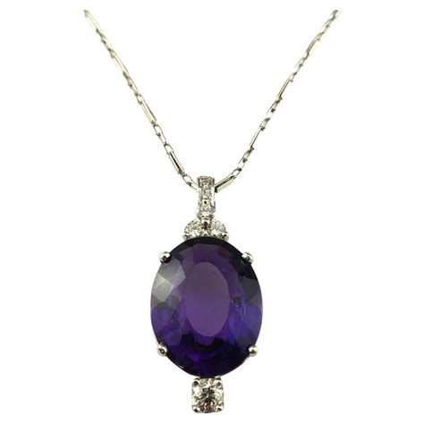 14k White Gold Genuine Aaa Royal Amethyst Necklace For Sale At 1stdibs