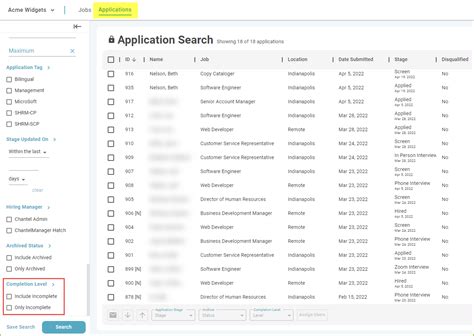 Working With Incomplete Applications