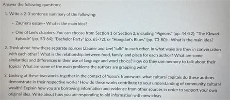 1 Write A 2 3 Sentence Summary Of The Following