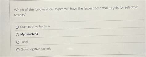 High Quality Solution Which Of The Following Cell Types Will Have The
