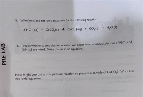 Solved Laboratory 6 Metathesis Reactions In Aqueous Solution Chegg
