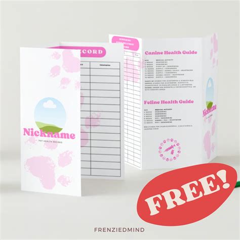 Pet Health Record Vaccination Certificate Tracker Template Printable