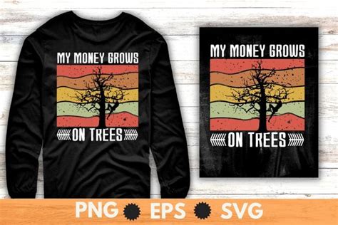 Arborist Mens Tree Climber Vintage My Money Grows On Trees T Shirt