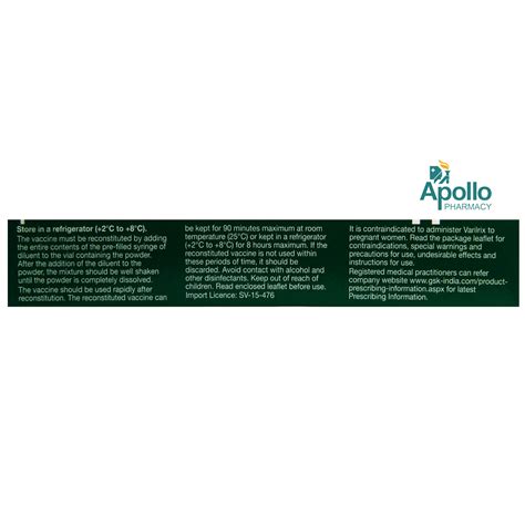 Varilrix Vaccine Injection 05ml Price Uses Side Effects Composition