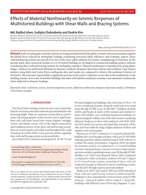 Effects Of Material Nonlinearity Pdf Earthquake Engineering Structural Engineering