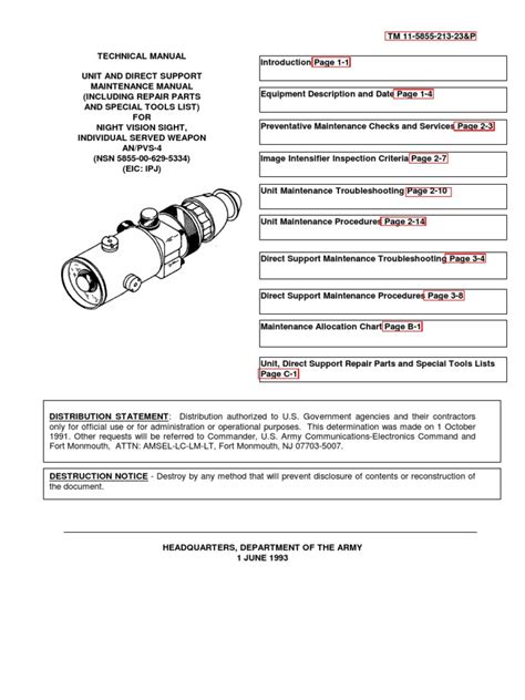 Pvs4 Information Optics Equipment