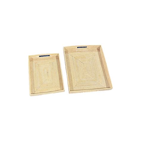 Amara Handwoven Rattan Serving Tray 50cm And 40cm Set Of 2 Cantiq Living