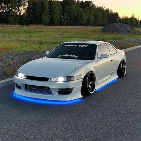 Nissan Silvia S14 Modified Car With Blue Lights