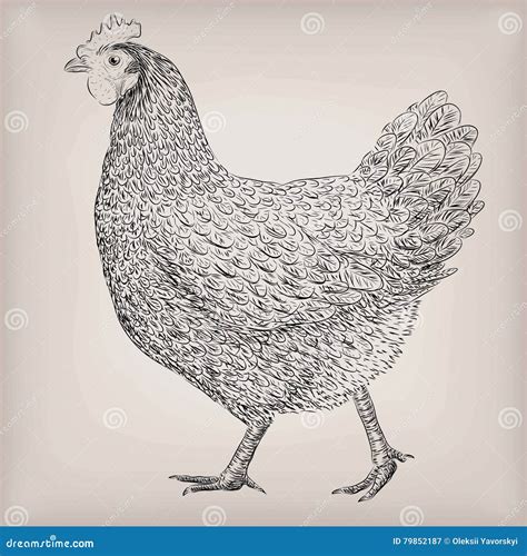 Chicken Hen Domestic Bird Farm Meat Animal Poultry Alive Standing