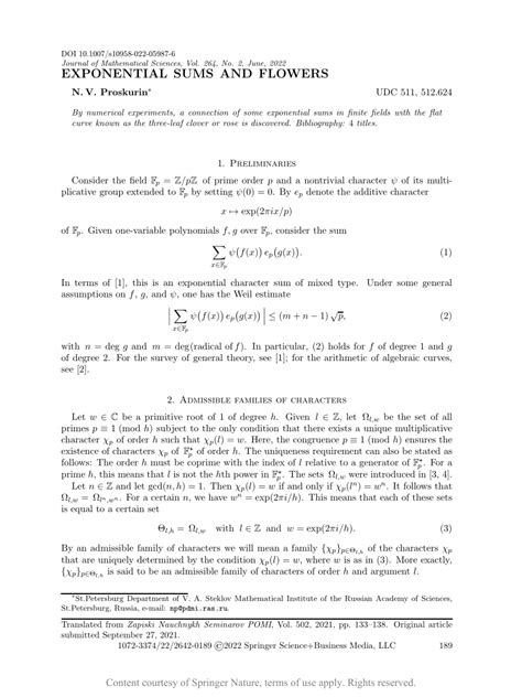 Exponential Sums And Flowers