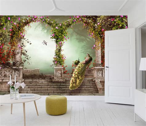 3d Arch Peacock 019 Wall Murals Aj Wallpaper