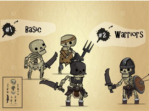 Skeleton Army 2d Game Character Bundle