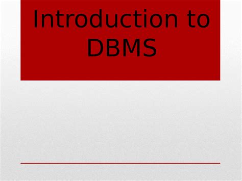 Introduction To Database Management System Docsity