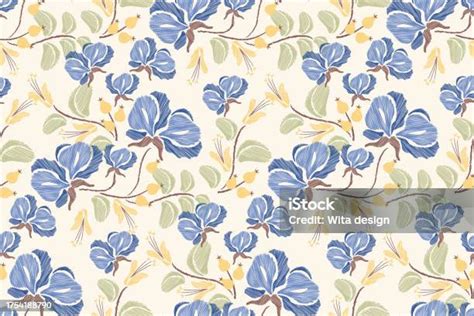 꽃 자수 완벽 한 패턴입니다 흰색 배경에 야생 장미 꽃입니다 꽃을 모티브로 한 Ikat 디자인 벡터 일러스트 레이 션입니다 배경 주제에 대한 스톡 벡터 아트 및 기타 이미지