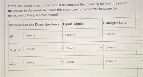 Solved Draw each Lewis structure and use it to complete the | Chegg.com