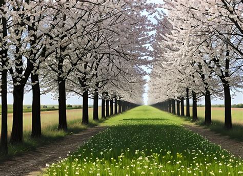 Premium Ai Image Spring Fields Amp Allee