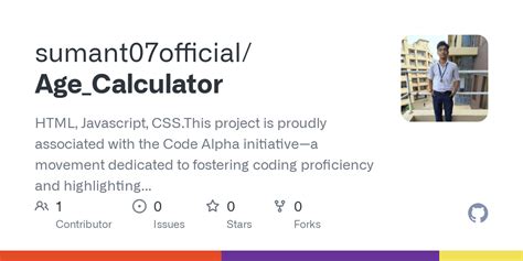 Github Sumant07officialagecalculator Html Javascript Cssthis