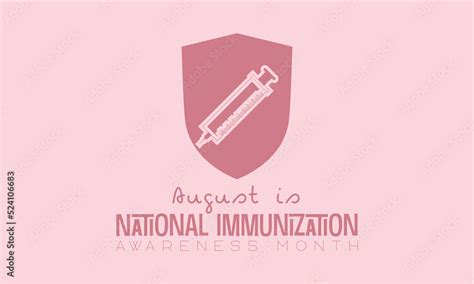 National Immunization Awareness Month Calligraphic Banner Design On