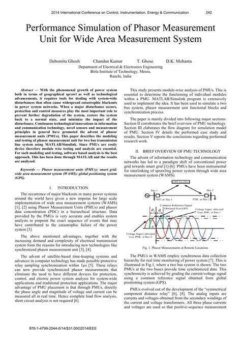 pdf performance simulation of phasor measurement unit for wide area