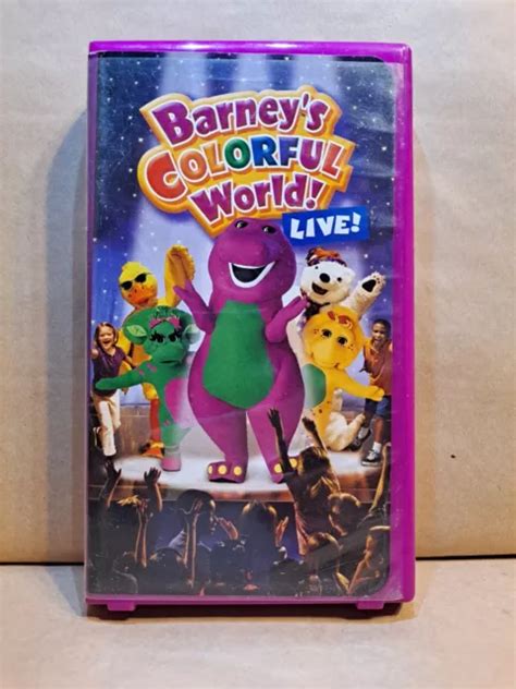Barney S Colorful World Live Vhs Rare Purple Clam Shell Tape Picclick Uk