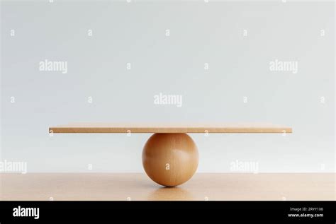 Empty Balance Scale On Wooden Table Background Object And Metaphor Concept 3d Illustration