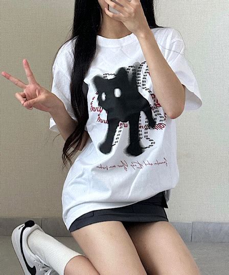 당일출고 Y2K 놀란 고양이 키치 캣 박시티 반팔 에이블리