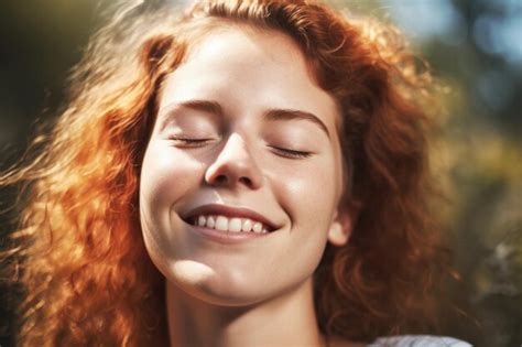 Premium Ai Image Portrait Of A Beautiful Young Woman Smiling With Her