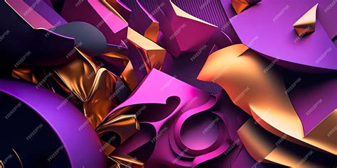 Premium Photo Abstract Art With Overlapping Shapes And Patterns In Shades Of Purple Generative Ai