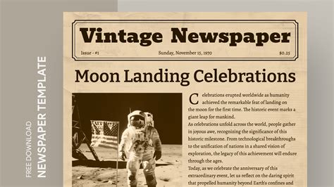 Vintage Newspaper Free Google Docs Template Gdoc Io