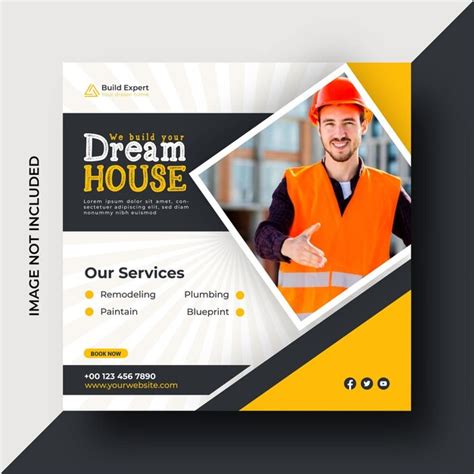 Premium Vector Construction Social Media Post Design Template