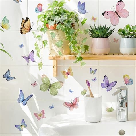 Разноцветни декоративни стикери за стена Пеперуди Olele Bg