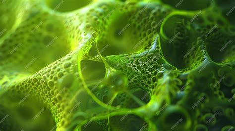 Premium Photo Microscopic View Of Vibrant Green Cellular Structures Showcasing Intricate