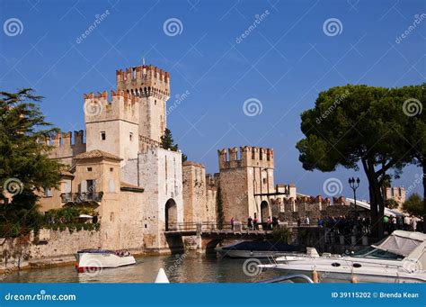 Sirmione Castle On Lake Garda Italy Editorial Photography Image Of