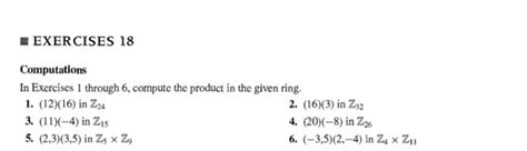 Solved Exercises 18 Computations In Exercises 1 Through 6