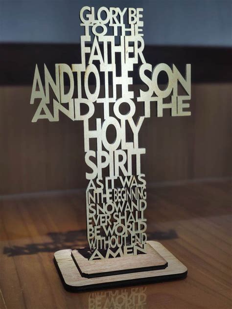 Crucifix Lords Prayer Our Father Hail Mary Glory Be Cross Wooden W