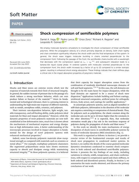 pdf shock compression of semiflexible polymers