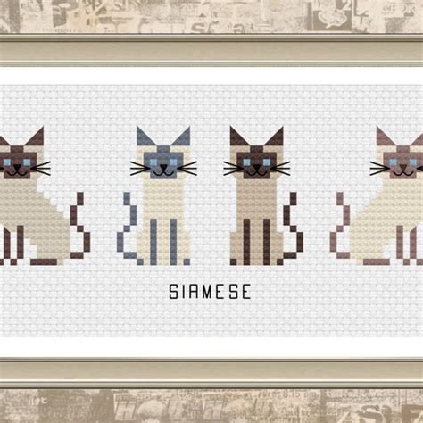 Siamese Cat Cross Stitch Pattern Bundle Siamese Cat Etsy